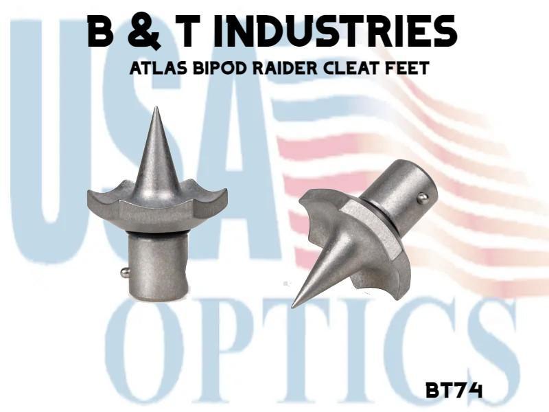 B & T INDUSTRIES, BT74, ATLAS BIPOD RAIDER CLEAT FEET – USA OPTICS