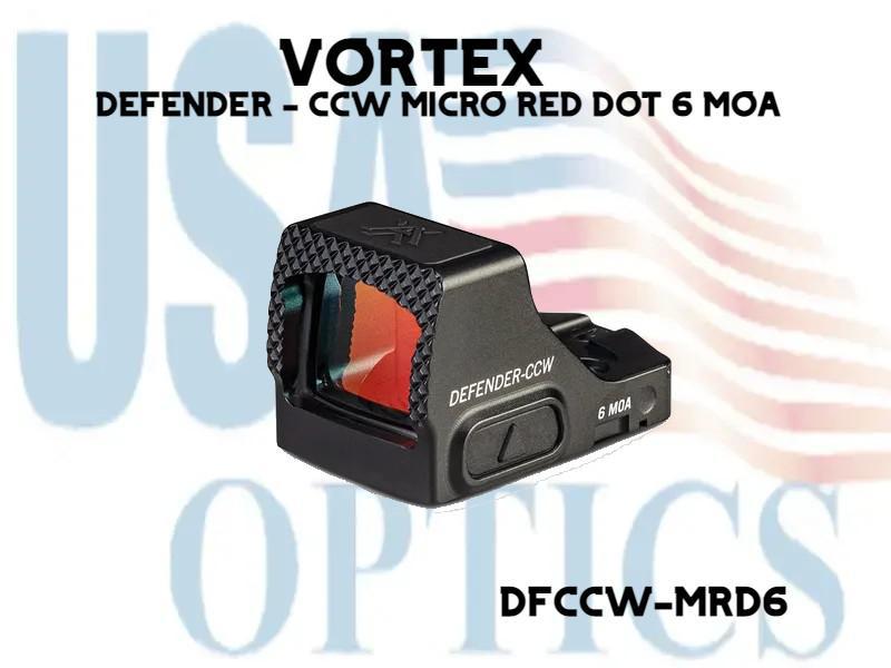 VORTEX, DFCCW-MRD6, DEFENDER - CCW MICRO RED DOT 6 MOA – USA OPTICS